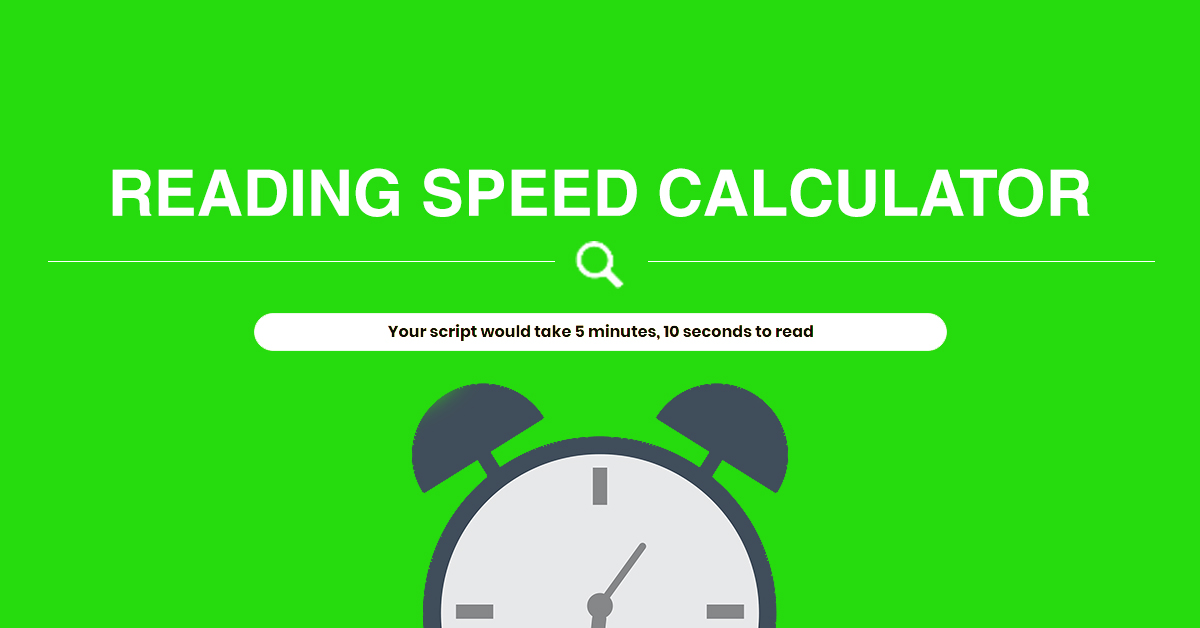 Script Timer - Words To Time Reading Speed Calculator